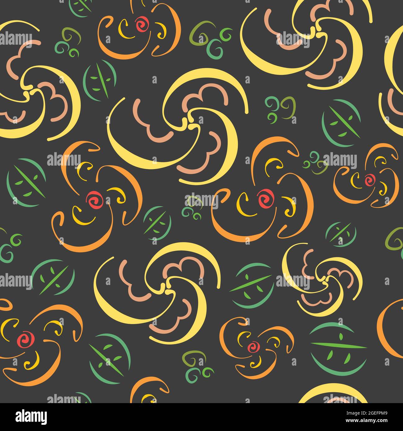 Peculiar seamless pattern with flowers leaves vector. Used for summer ...