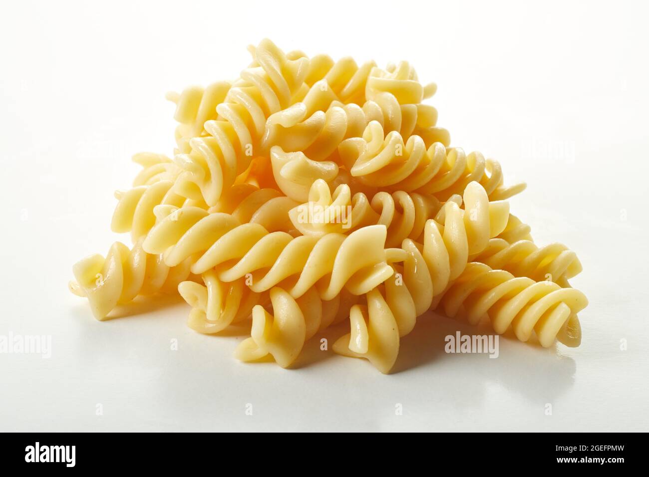 Closeup pile of delicious fusilli pasta for a traditional Italian meal ...