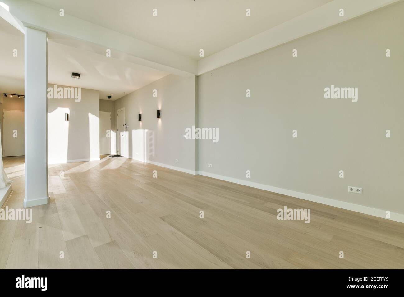 Beautiful modern interior design for an empty room in natural colors ...