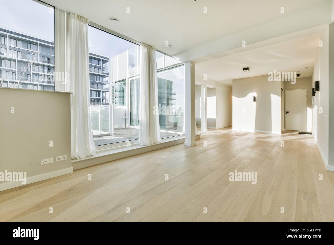 Beautiful modern interior design for an empty room in natural colors ...