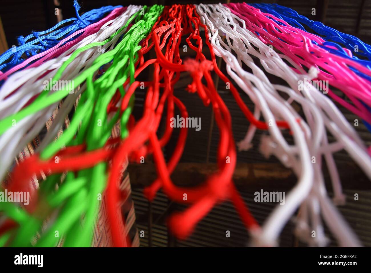 Many multi colored threads of a wool for design background. Texture of ...