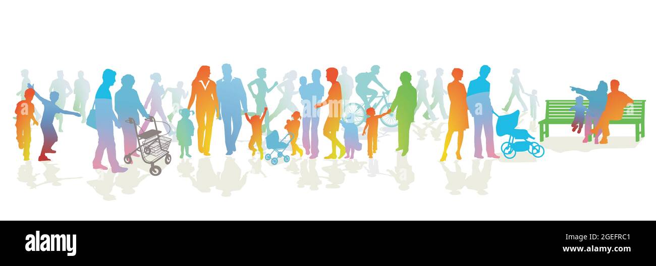 Gathering sidewalk Stock Vector Images - Alamy