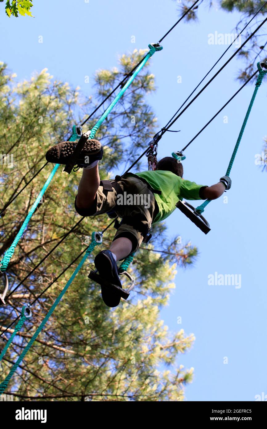 Treetop adventure kid hi-res stock photography and images - Alamy