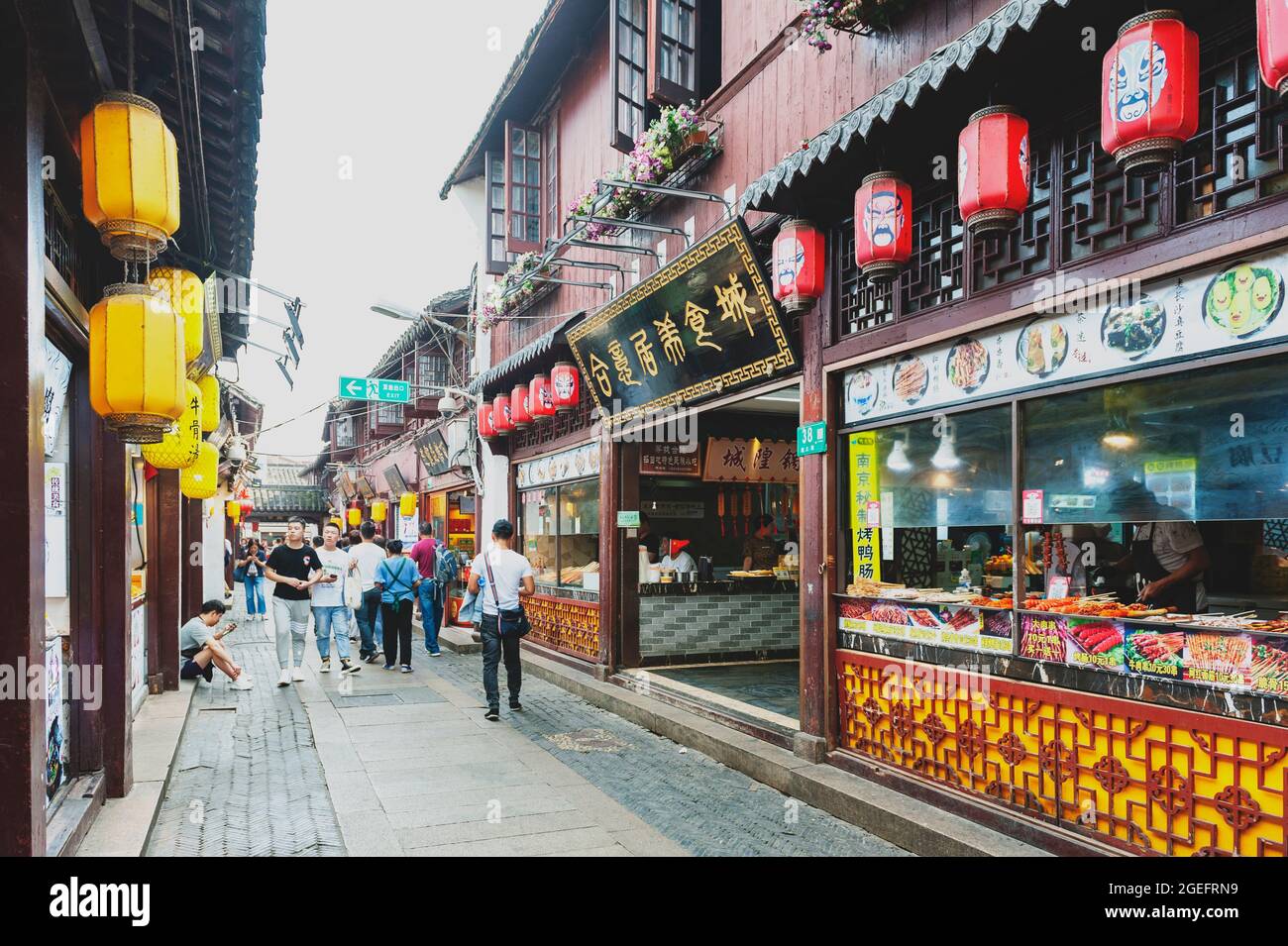 Buildings and shophouses built in traditional Chinese architecture ...