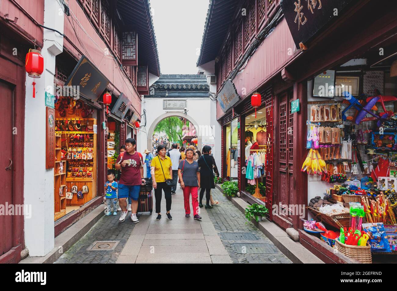 Buildings and shophouses built in traditional Chinese architecture ...