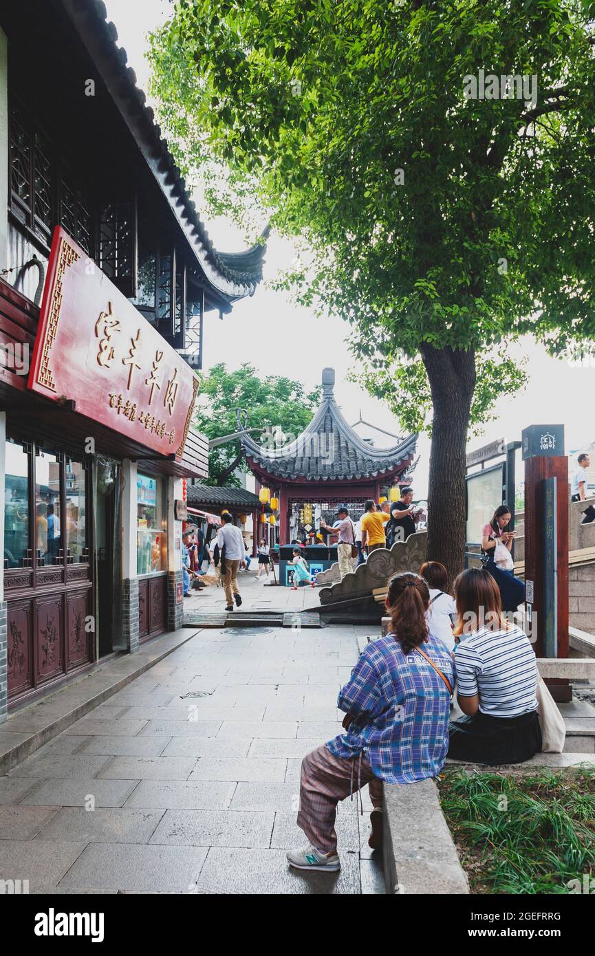 Buildings and shophouses built in traditional Chinese architecture ...