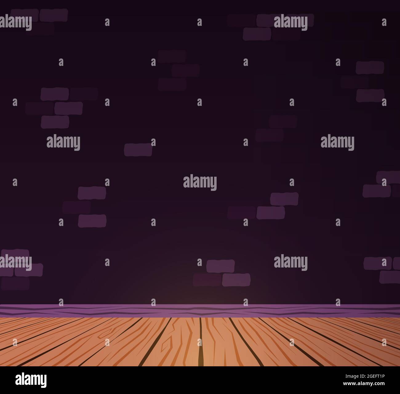 Empty dark room with wood floor and brick wall Stock Vector Image & Art ...