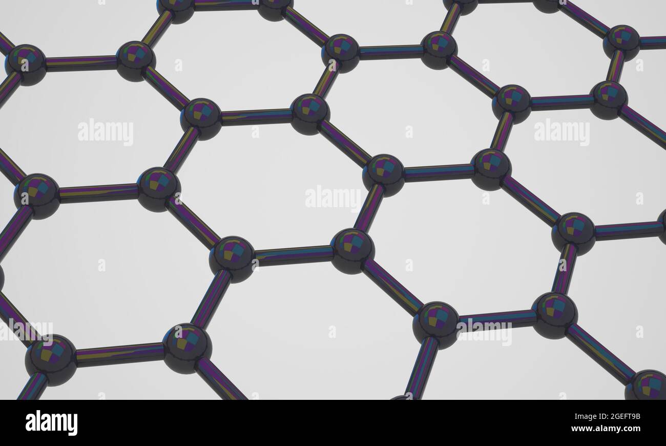 Graphene molecular grid, Crystal cell. 3D rendering Stock Photo - Alamy