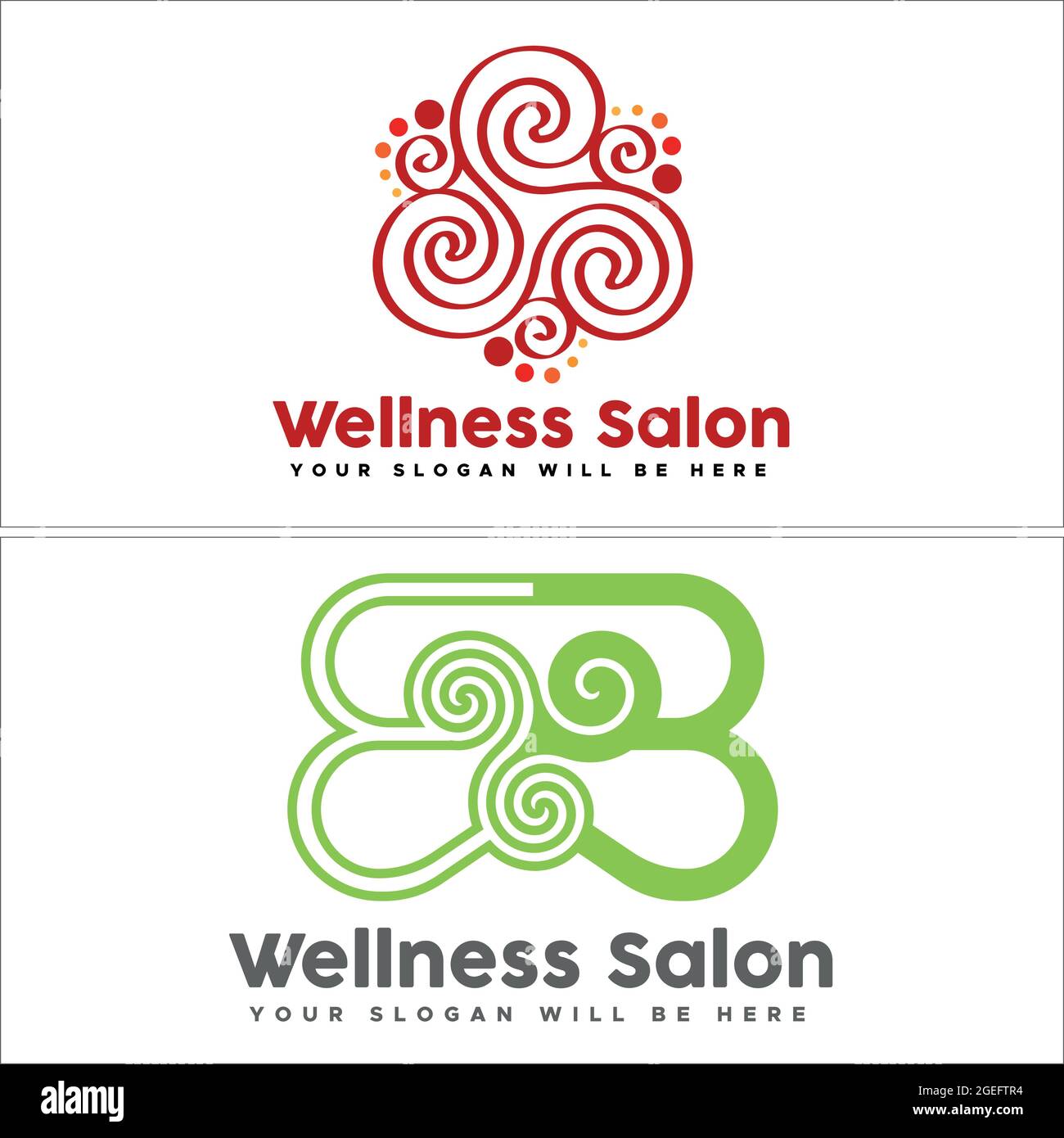 Green maroon initial letter flower floral natural wellness logo design ...