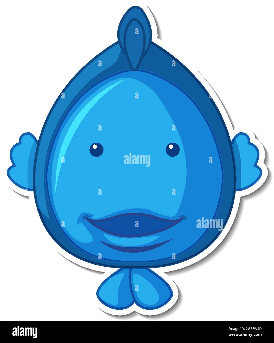 Cute fish sea animal cartoon sticker illustration Stock Vector Image ...