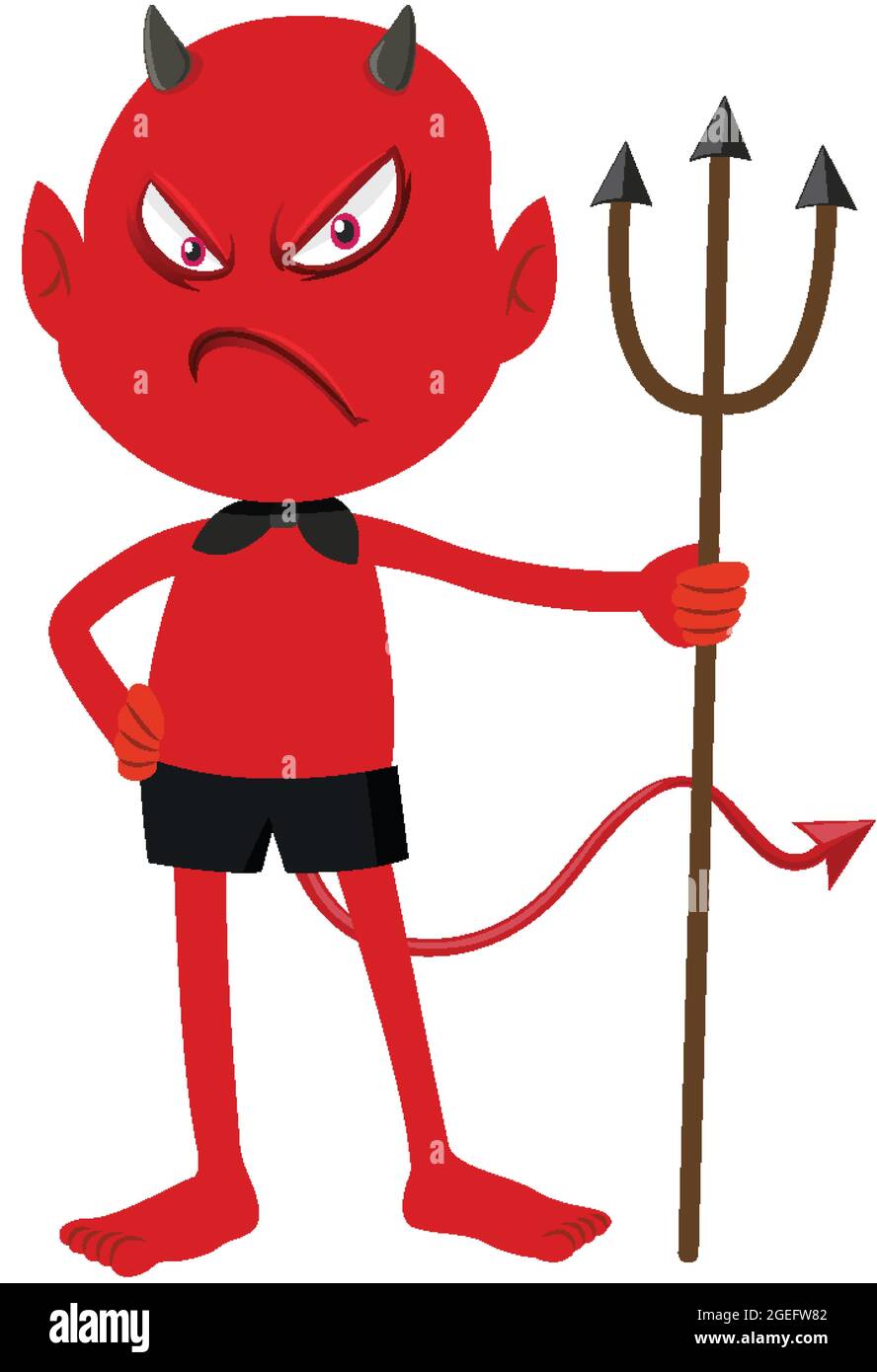 A red devil cartoon character with facial expression illustration Stock ...