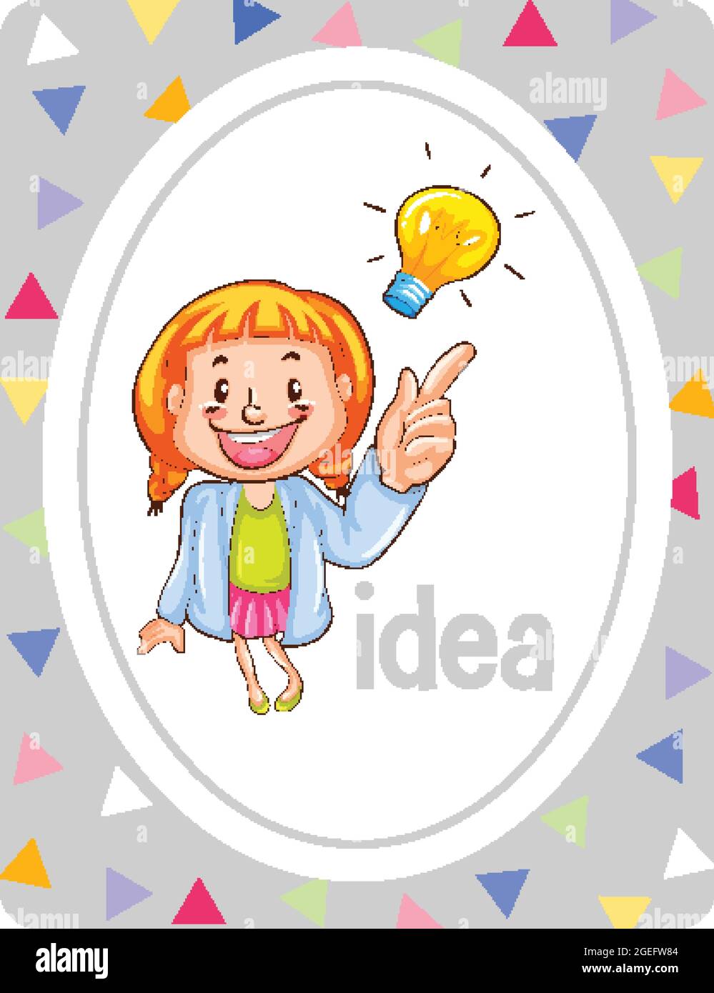 Vocabulary flashcard with word Idea illustration Stock Vector Image ...