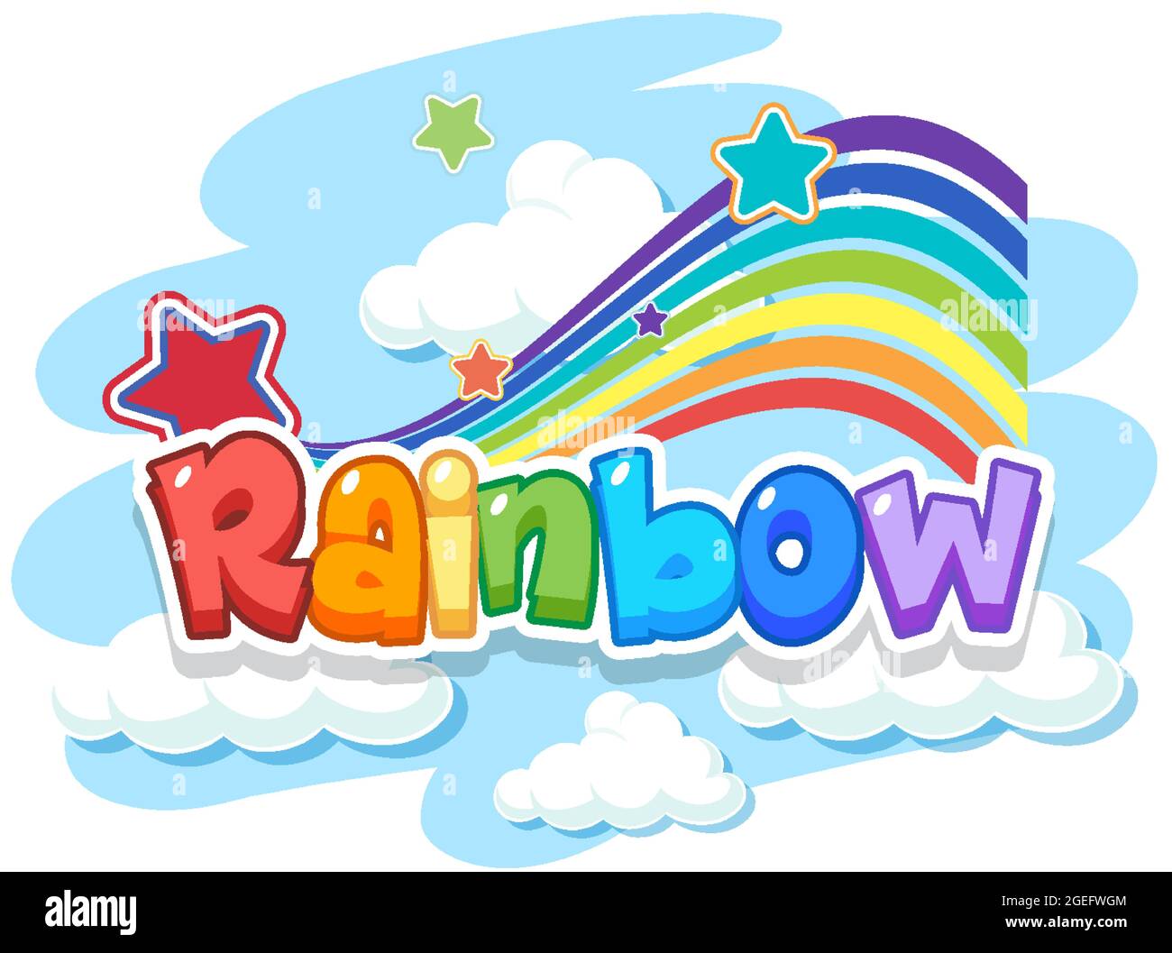 Rainbow word logo in the sky illustration Stock Vector Image & Art - Alamy