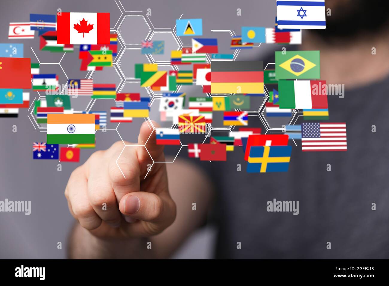 Interconnected world map business travel hi-res stock photography and ...