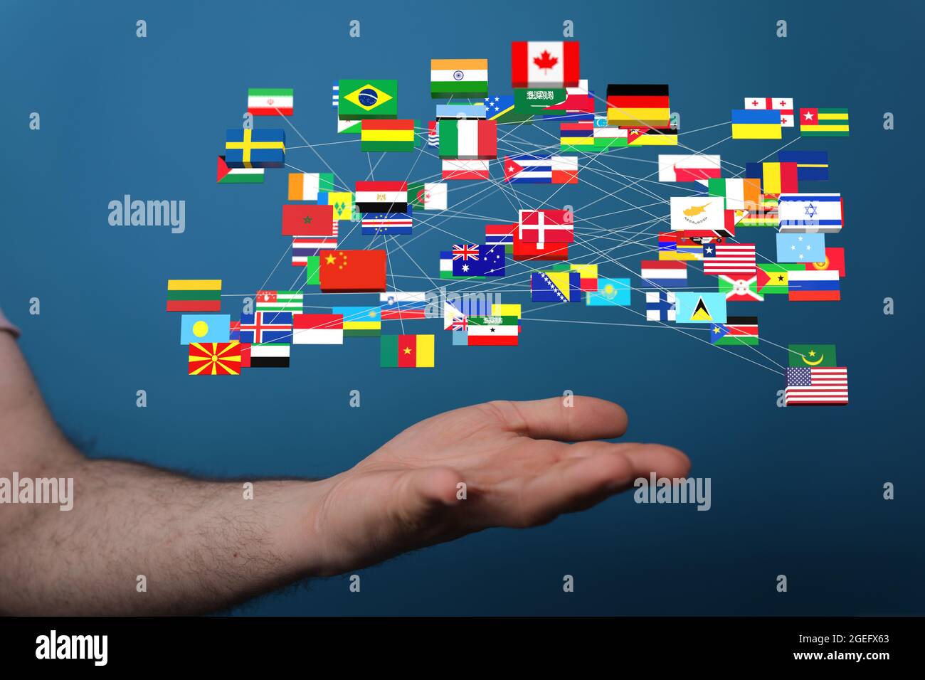 Interconnected world map business travel hi-res stock photography and ...