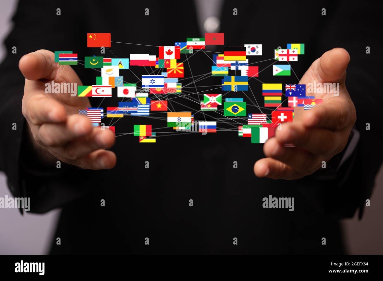 Interconnected world map business travel hi-res stock photography and ...