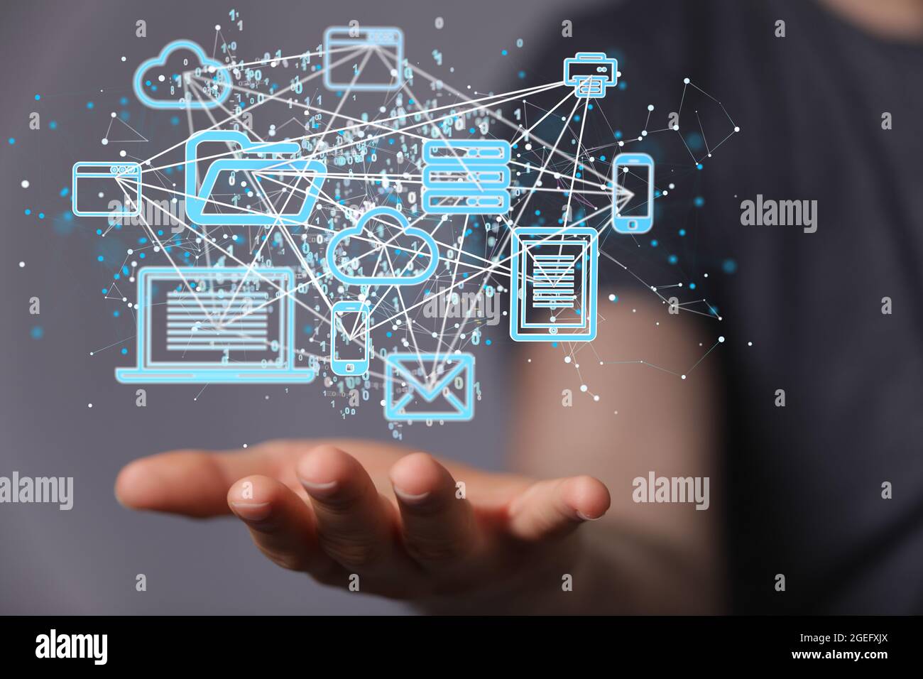 3D render of data cloud storage network symbols Stock Photo - Alamy