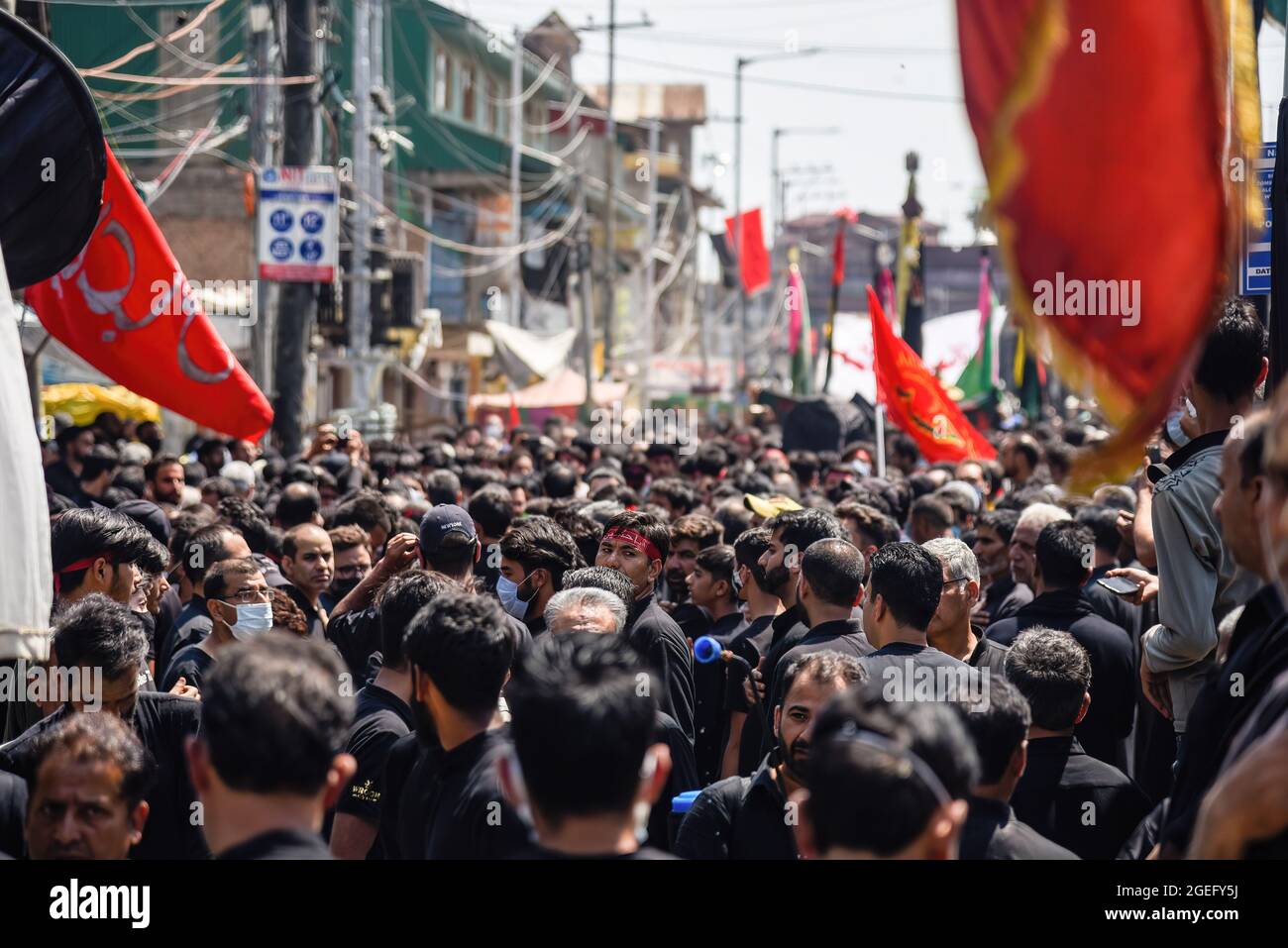 Kashmiri Shia Muslims take part during the Ashura procession in ...