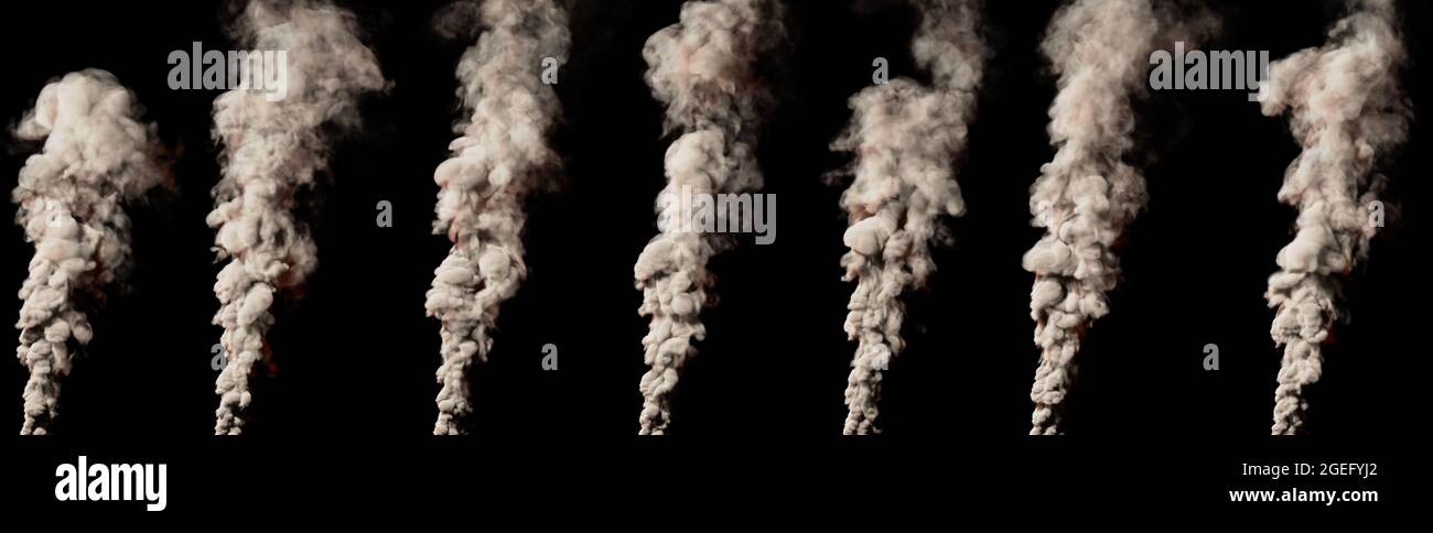 big pillar of pollution on black isolated - industrial 3D rendering ...