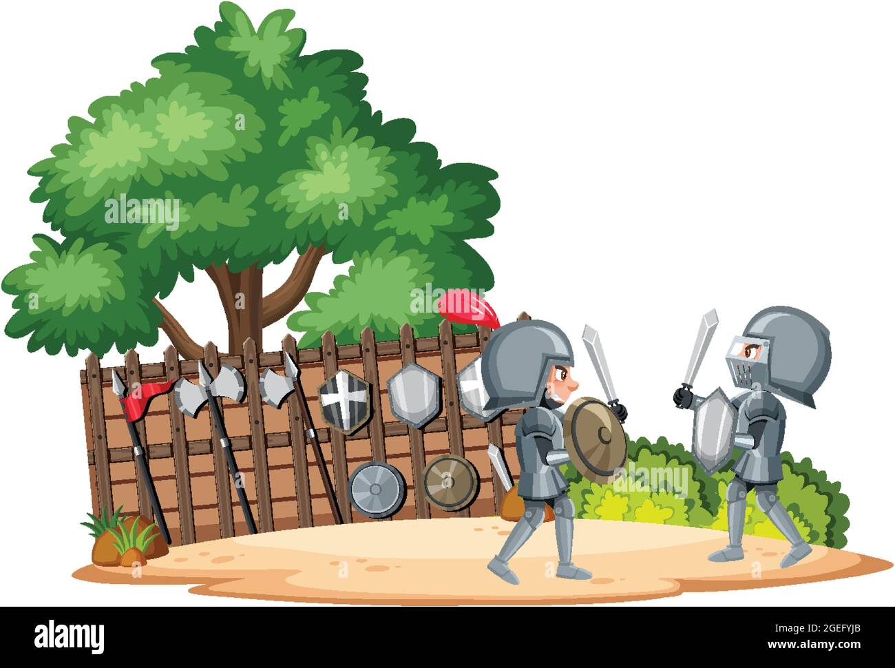 Knight ancient army fighting for kingdom illustration Stock Vector ...