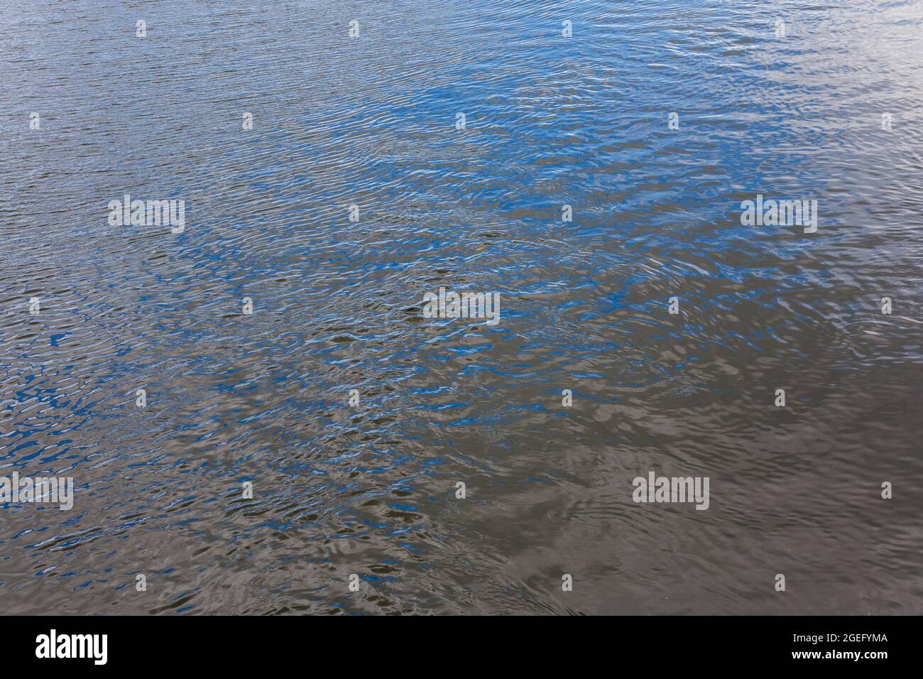 real life river water surface with ripples at summer day - full frame ...