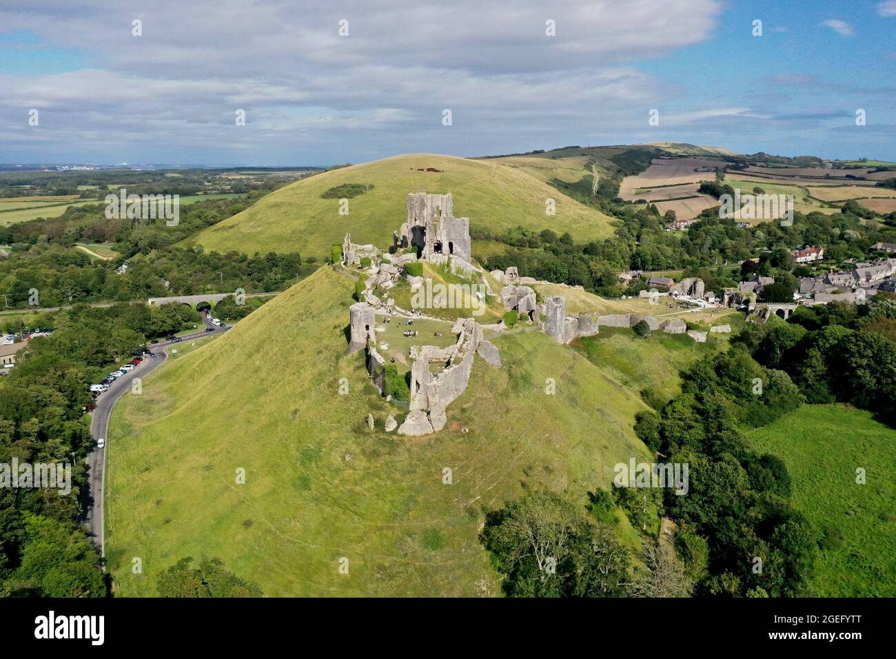 Aerial View Corfe Castle High Resolution Stock Photography and Images ...