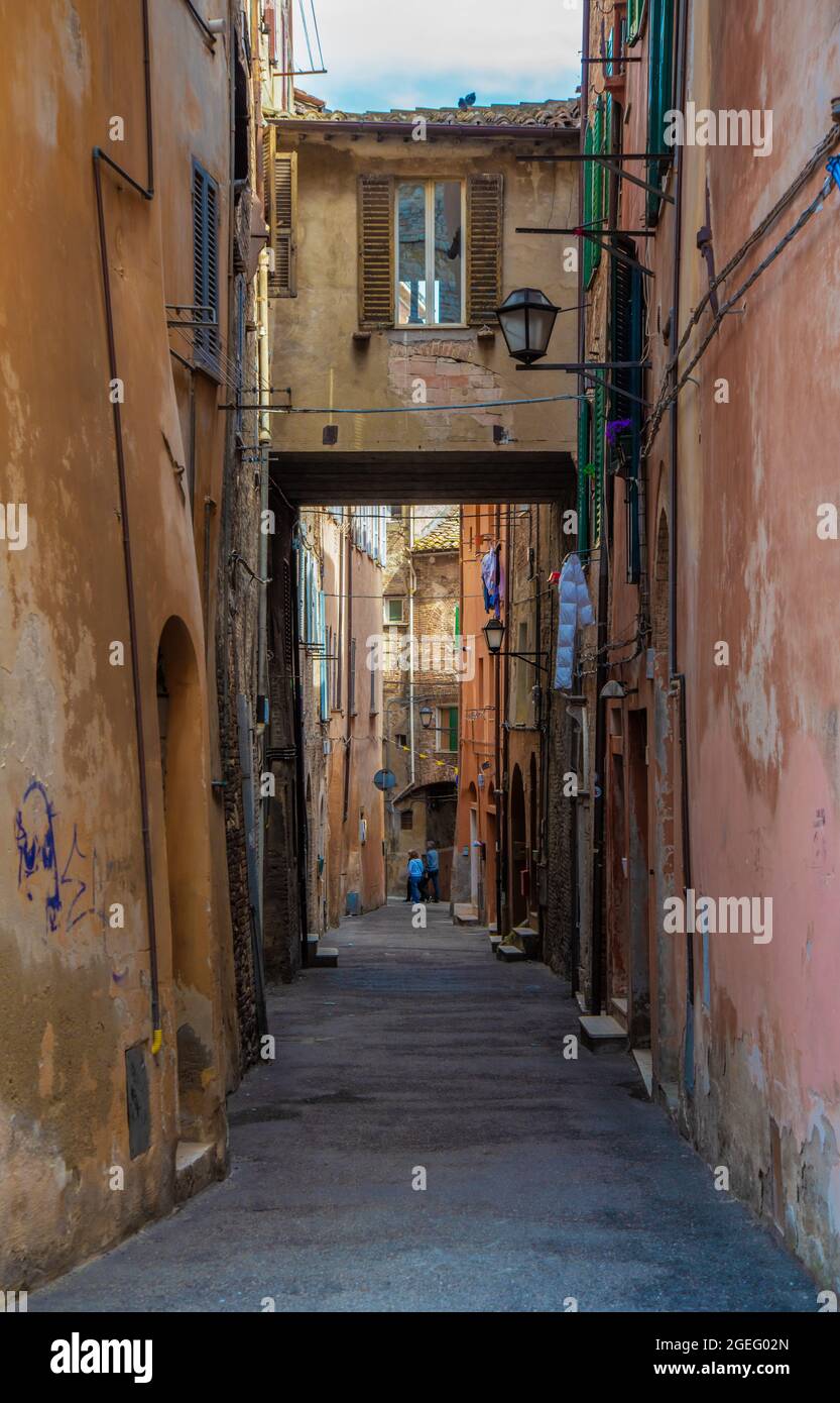 Perugia (Italy) - A characteristic views of historical center in the ...