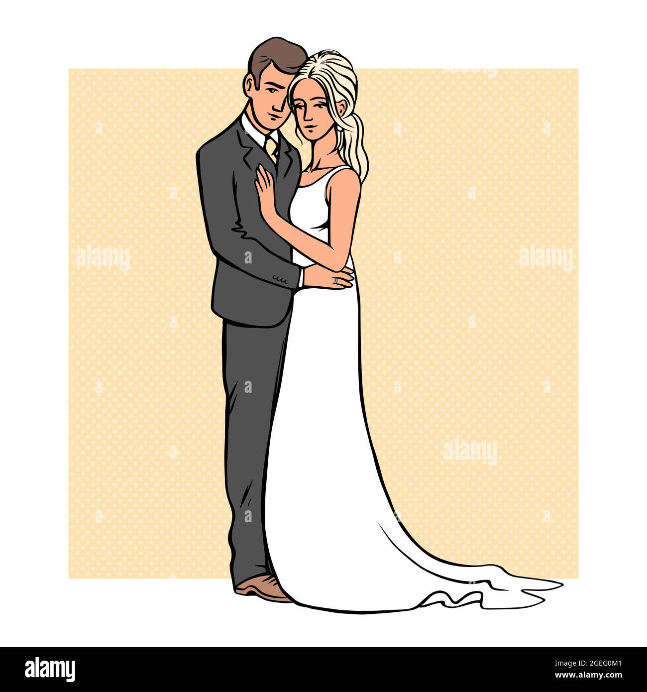 Portrait of the bride and groom. Beautiful newlywed couple. Template ...