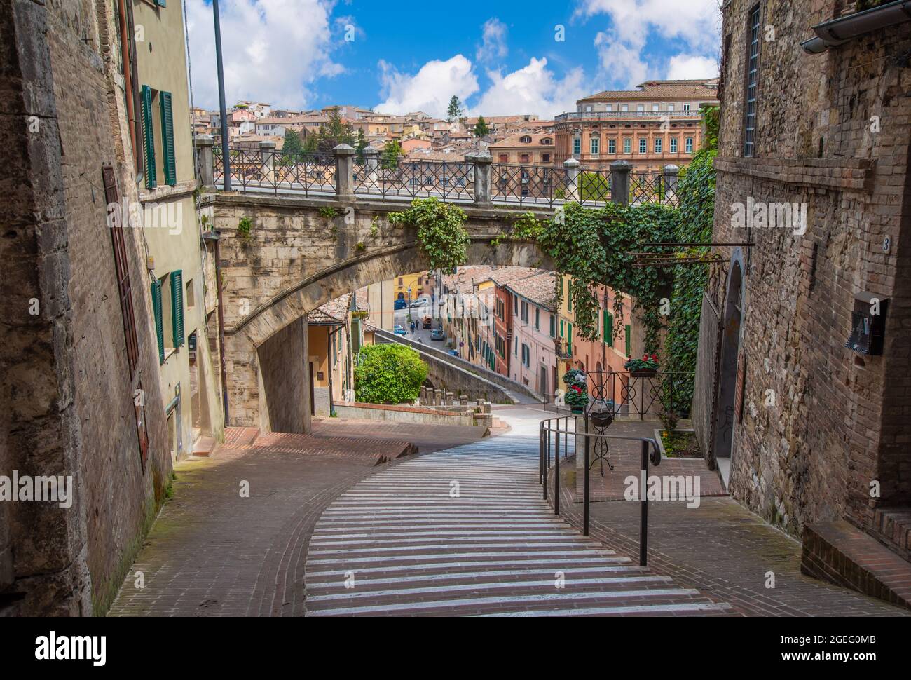 Perugia (Italy) - A characteristic views of historical center in the ...
