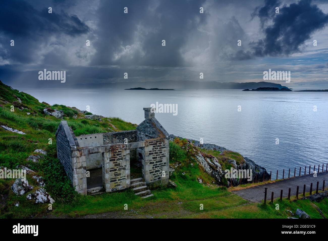 Craignish, Scotland - August 6, 2021: Stormy skies over Sound of Jura ...