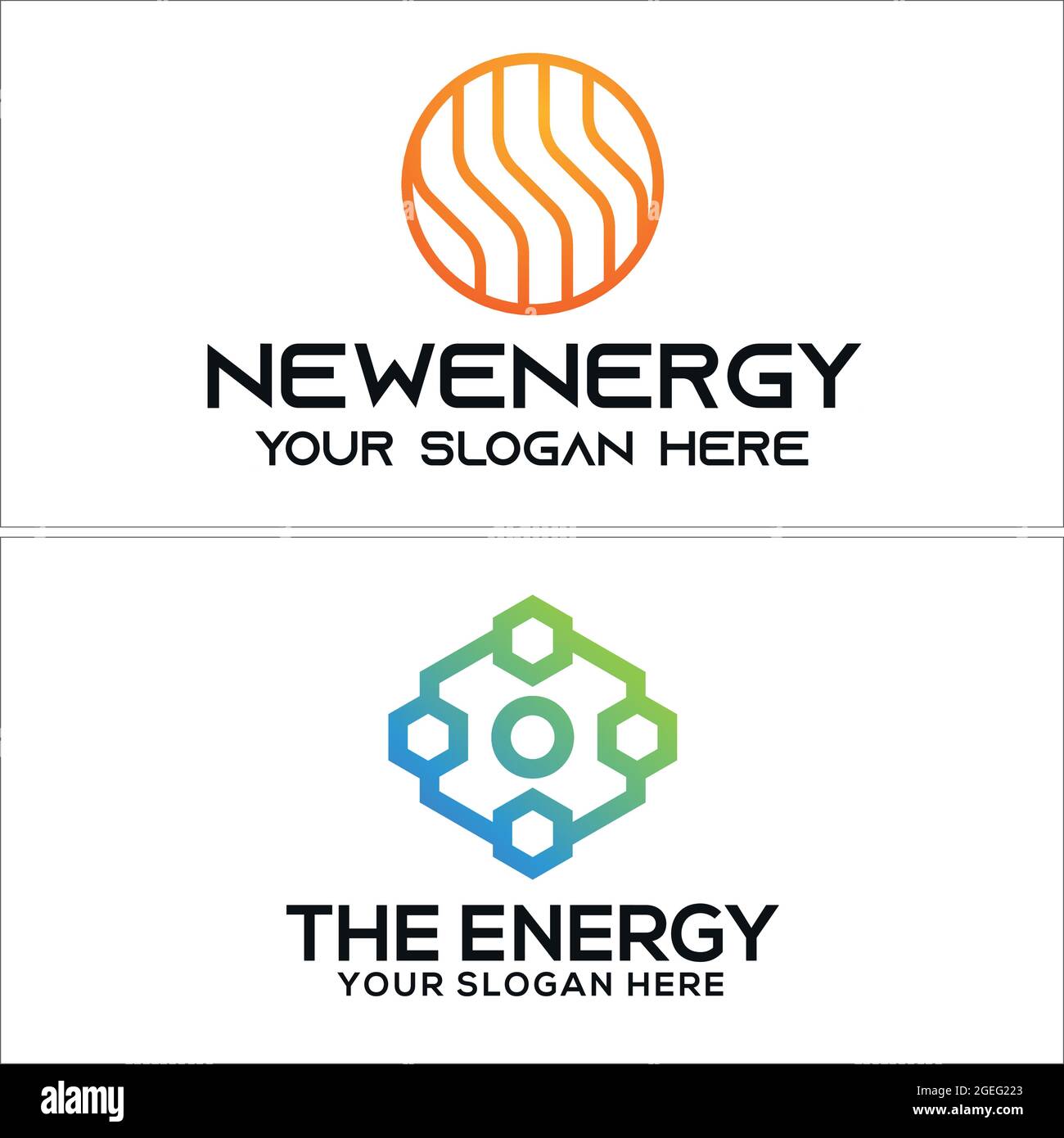 Energy manufacturer with circle wave and hexagon connected symbol logo ...