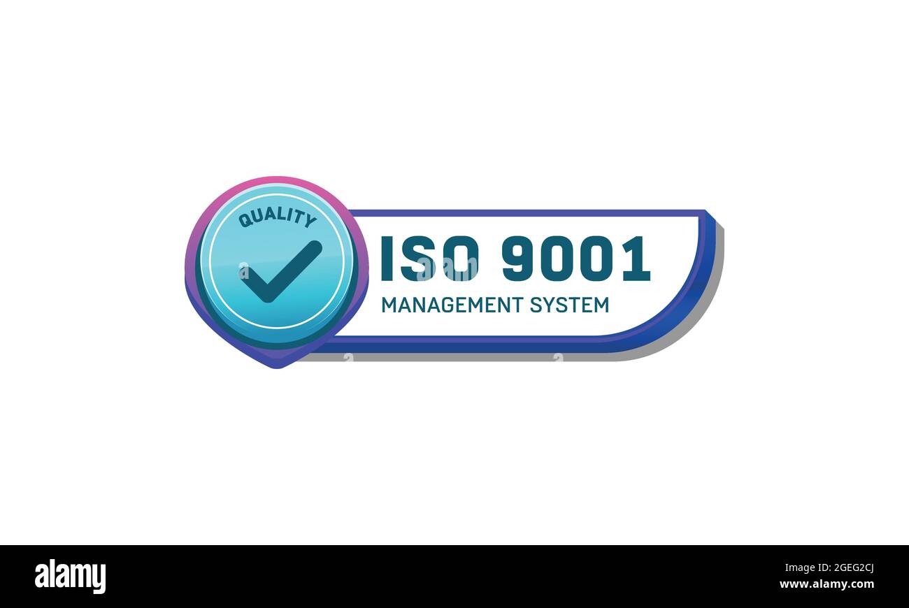 ISO 9001 Certified badge, icon. Certification stamp. Flat design vector. Vector stock ...