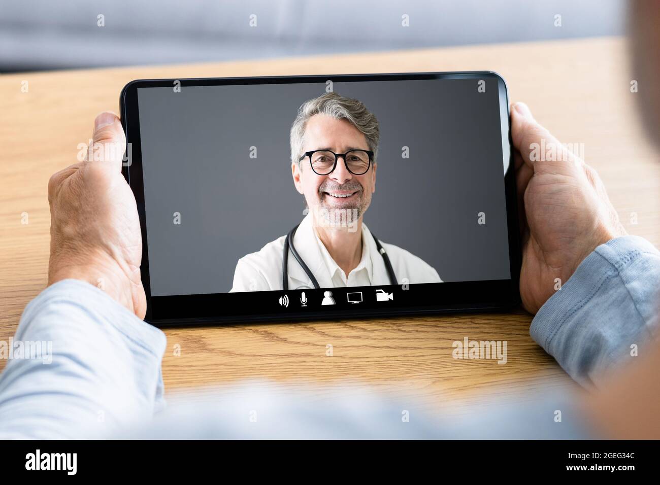 Patient In Telemedicine Video Call With Medical Doctor Stock Photo - Alamy