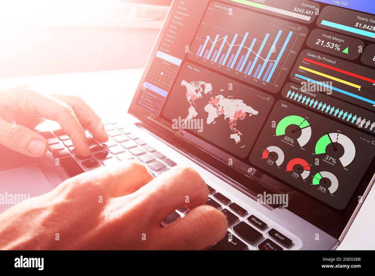KPI Dashboard Data Analytics On Business Computer Stock Photo - Alamy