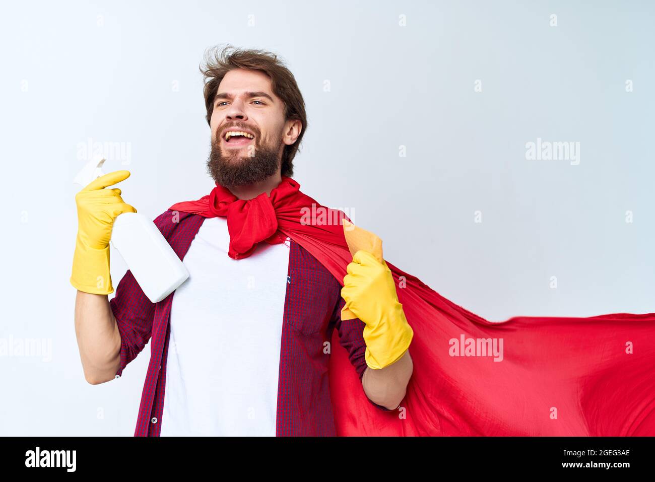 A man sitting on the floor washing accessories provision of services ...