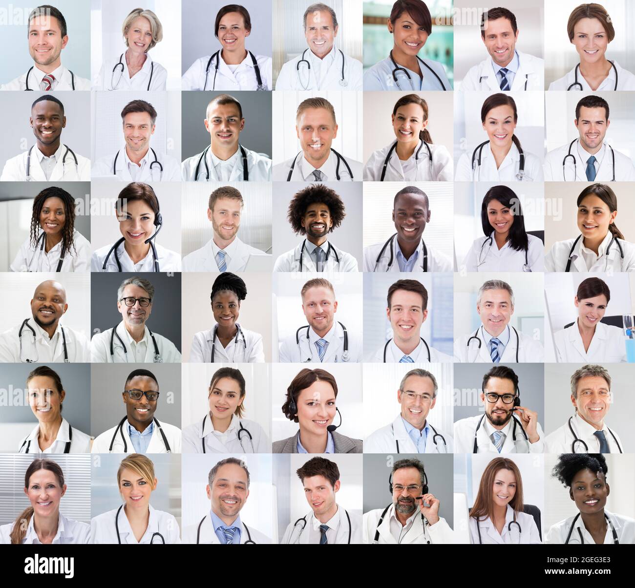 Diverse Multicultural Medical Doctor Photo Collage Headshot Stock Photo ...