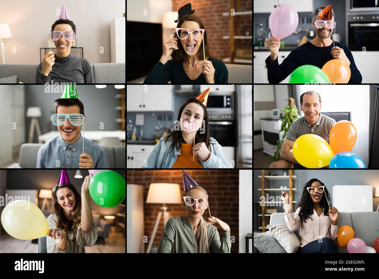 Virtual Birthday Party Online Video Call Event Stock Photo - Alamy