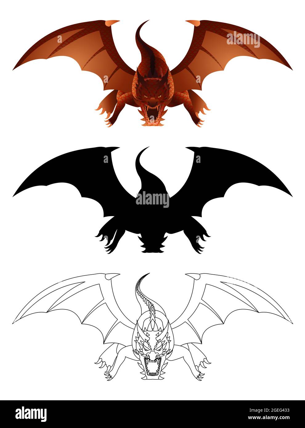 Mythical creature illustration in black vector hi-res stock photography ...