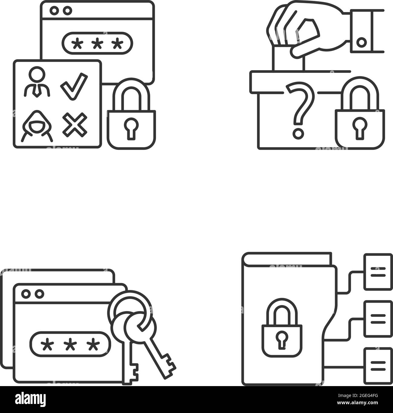 Data Sensitivity Linear Icons Set Stock Vector Image And Art Alamy