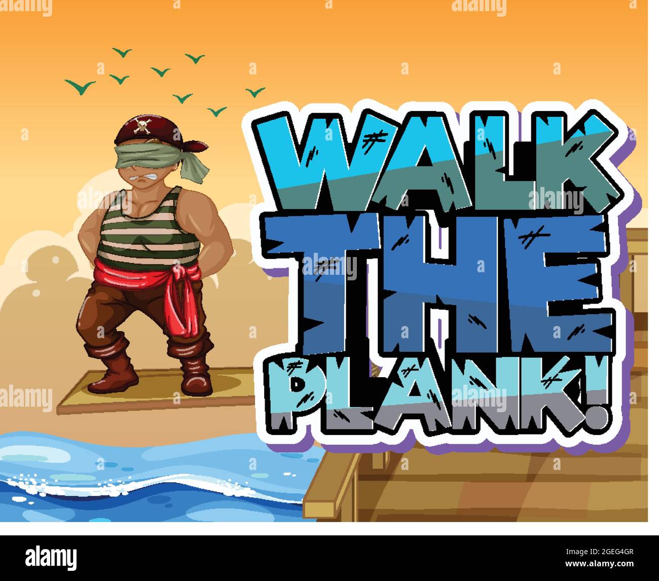 Walk The Plank logo banner with a pirate man walking on the plank ...