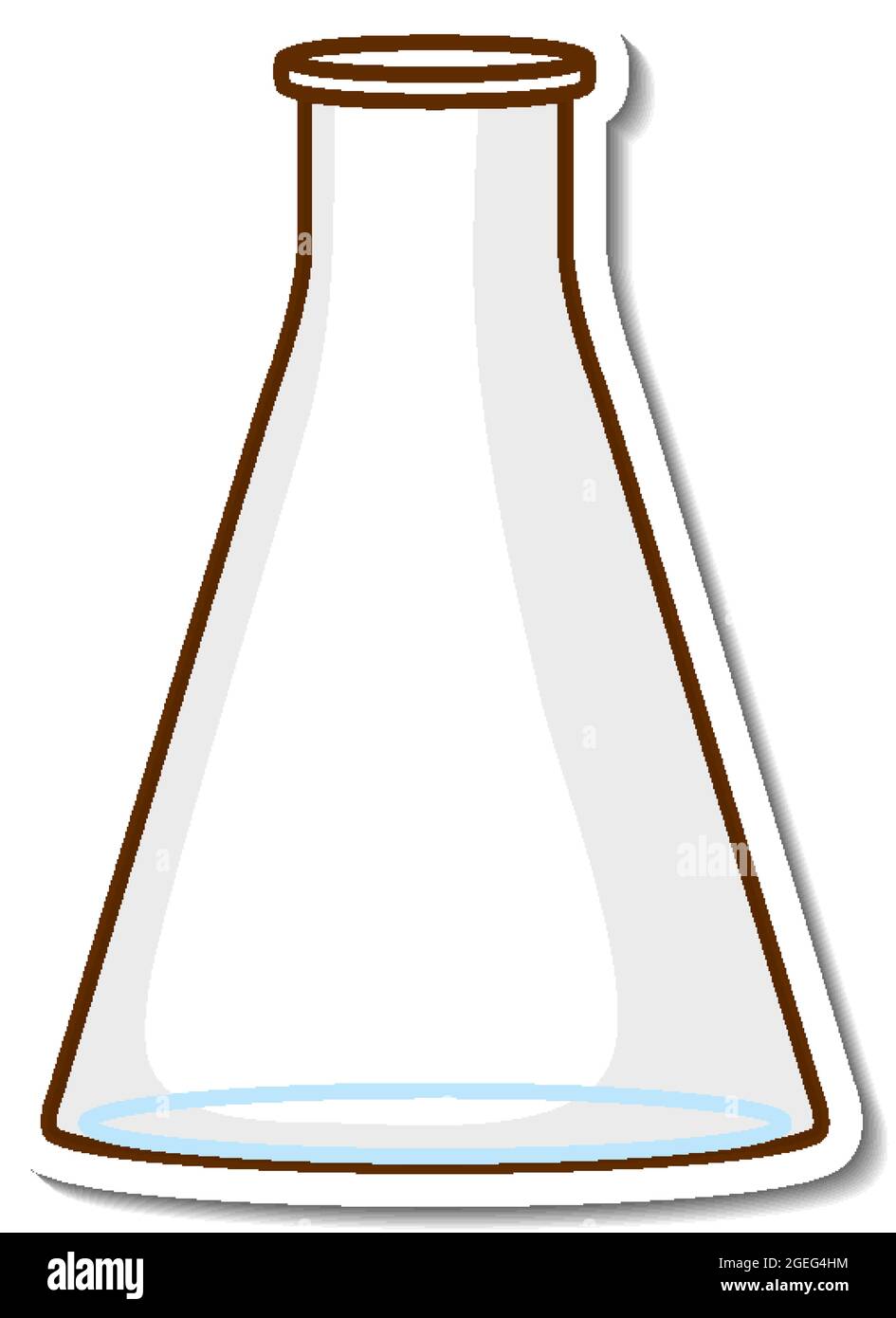 Sticker laboratory glassware on white background illustration Stock ...