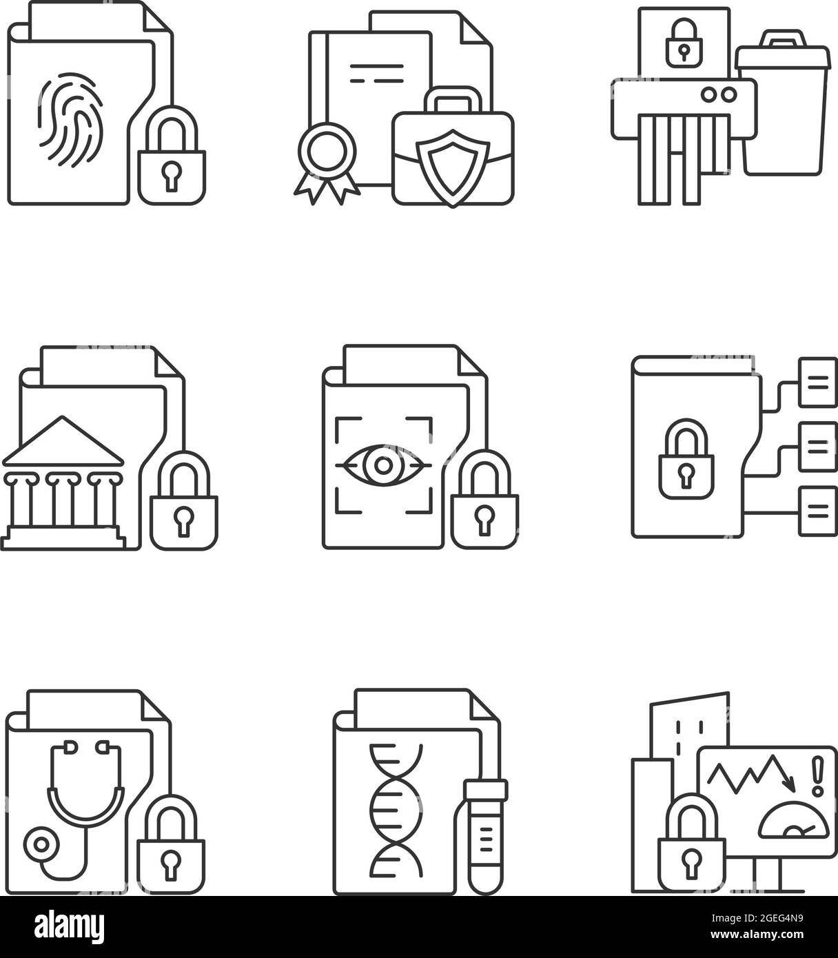 Confidential information types linear icons set Stock Vector Image ... Confidential information types linear icons set Stock Vector Image ...