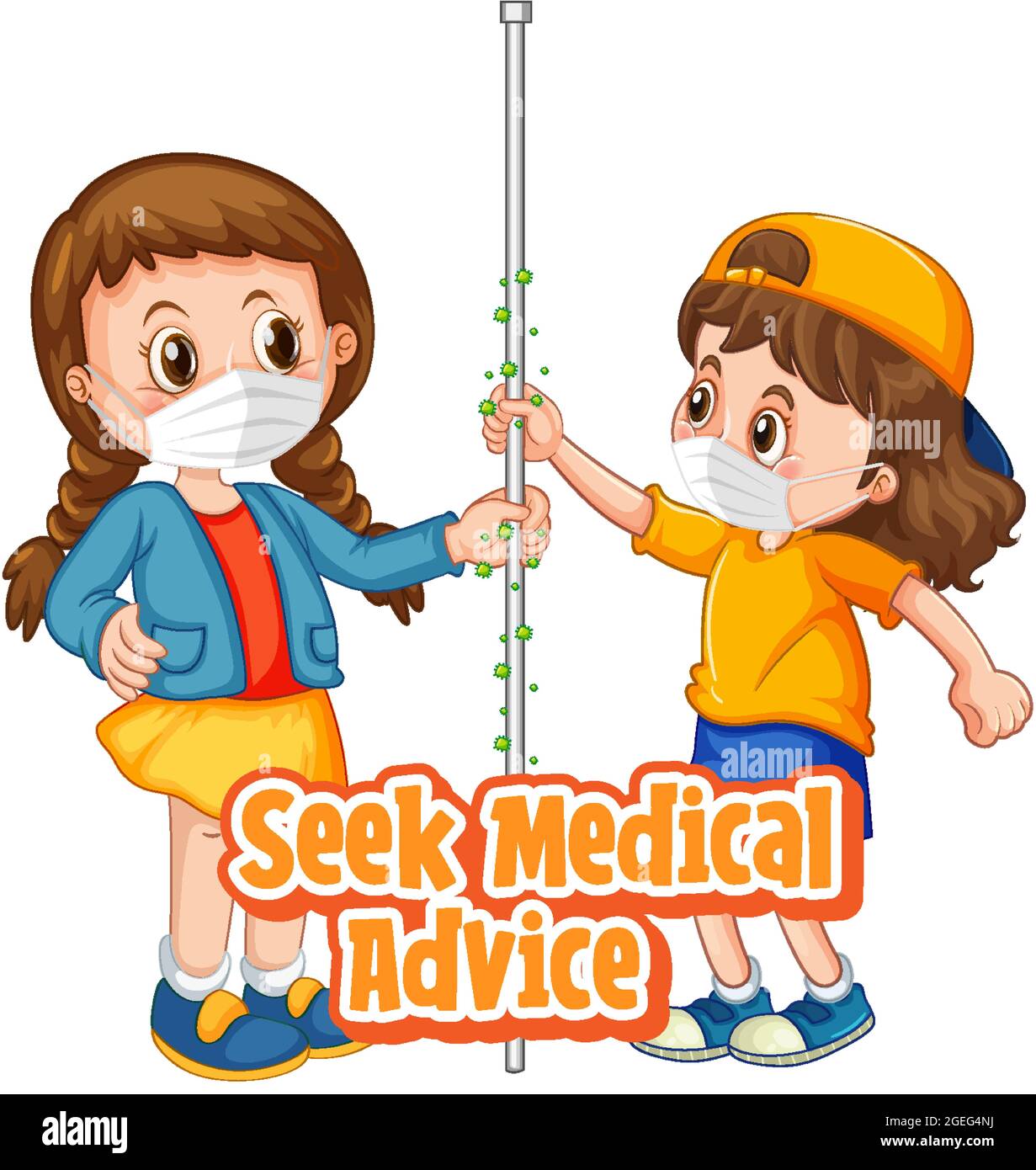 Two kids cartoon character do not keep social distance with Seek ...