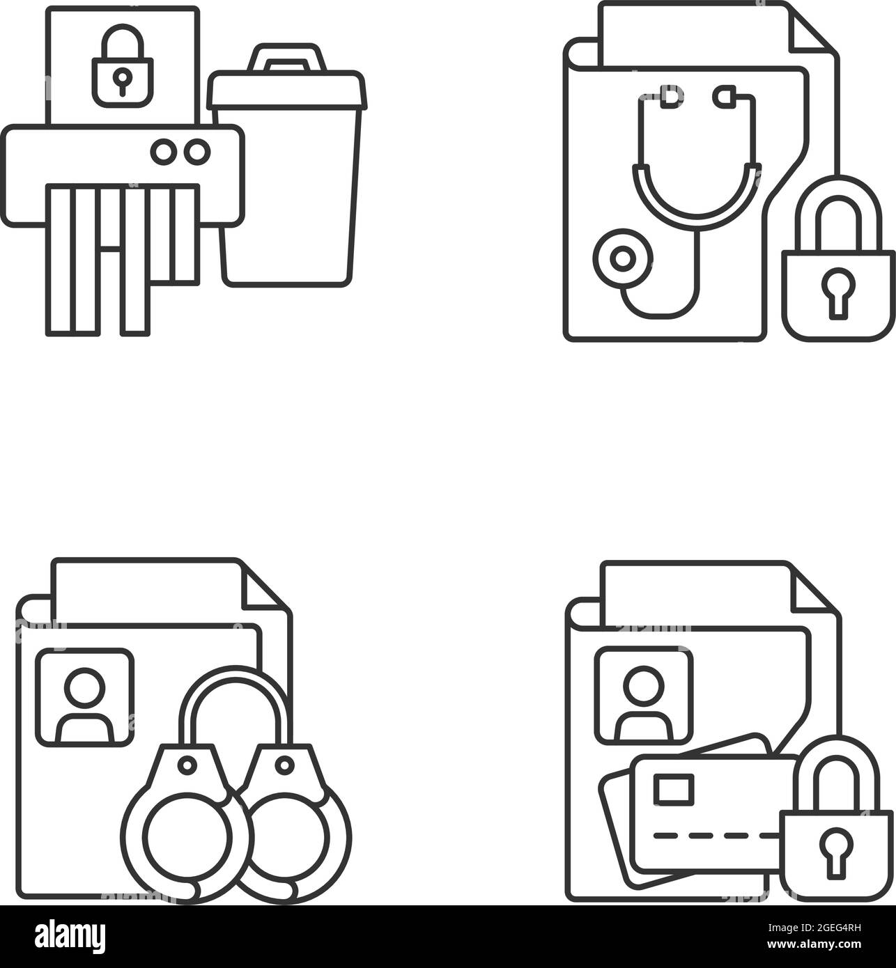 Information sensitivity linear icons set Stock Vector Image & Art - Alamy