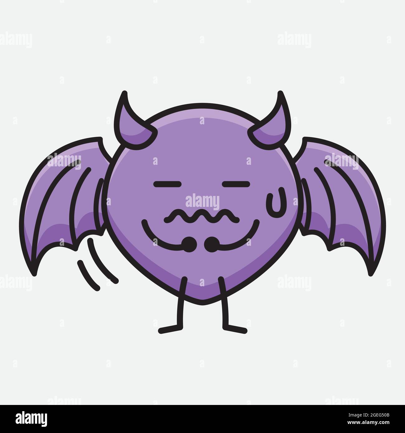 Vector Illustration of Devil Bat Character with cute face and simple ...