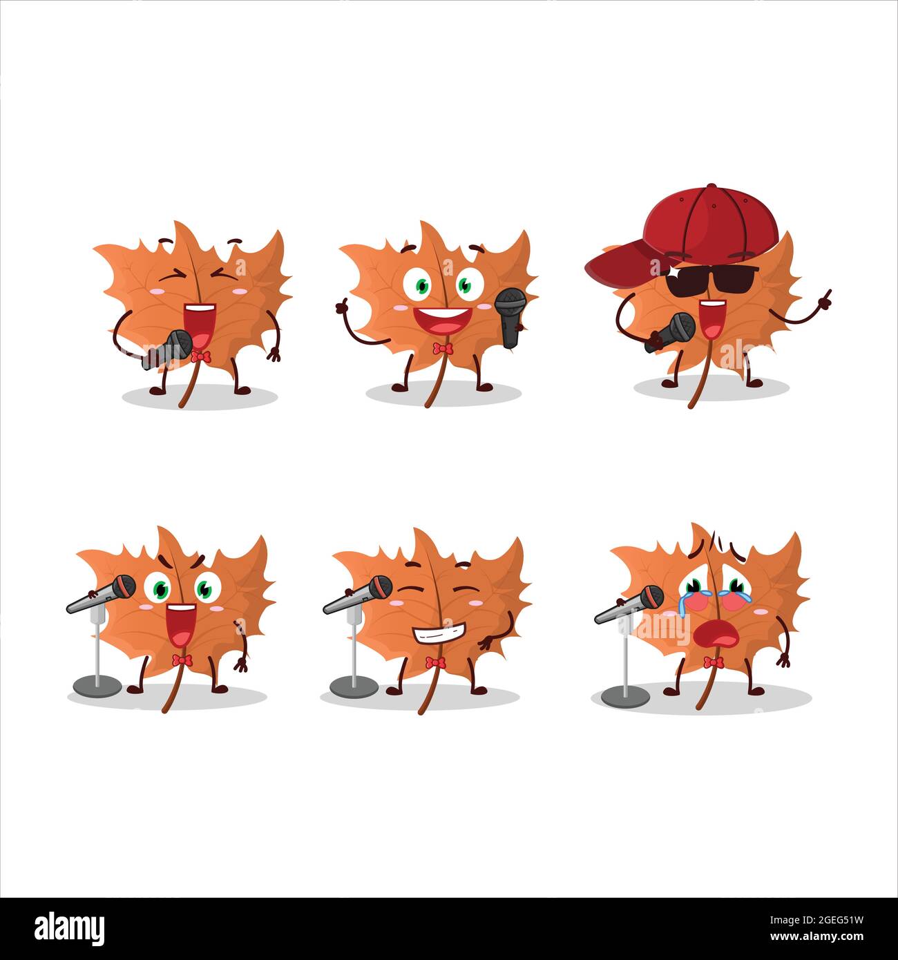 A Cute Cartoon design concept of maple Leaf singing a famous song ...