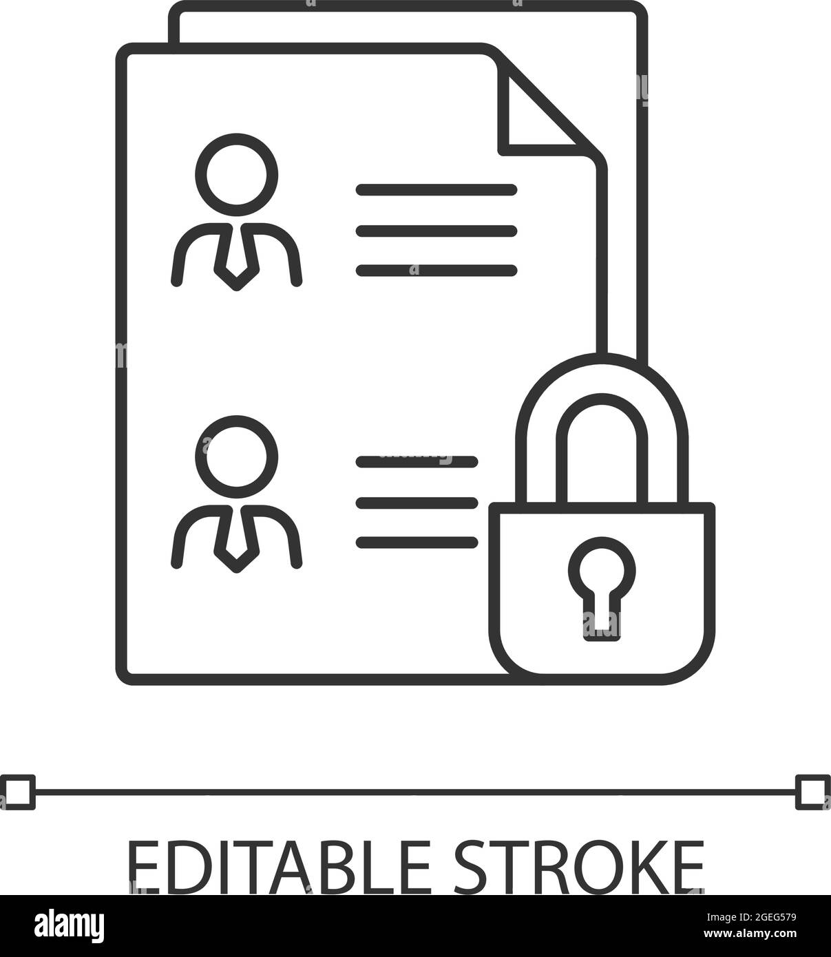 Employee data protection linear icon Stock Vector Image & Art - Alamy