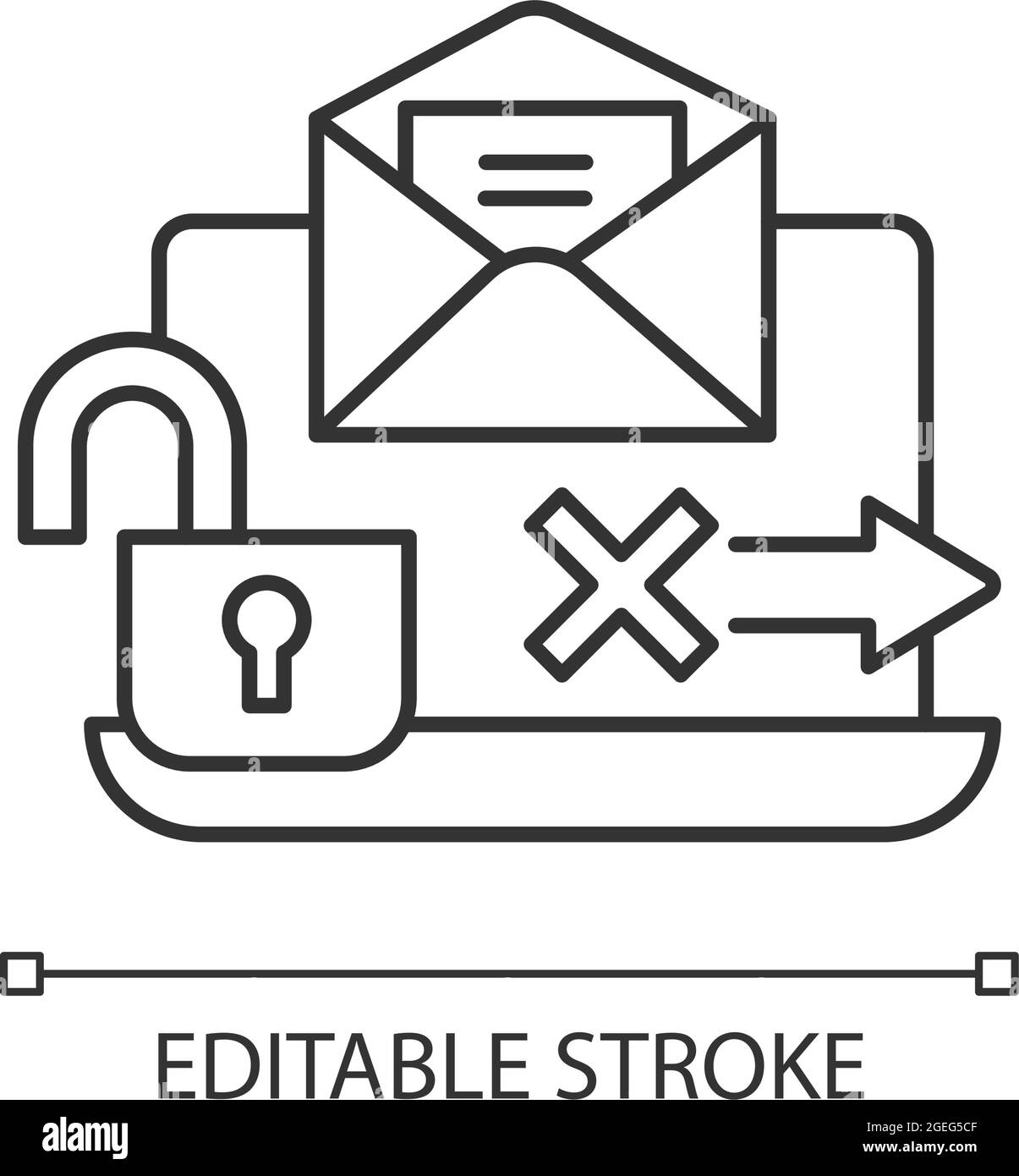 No transmission via email linear icon Stock Vector Image & Art - Alamy