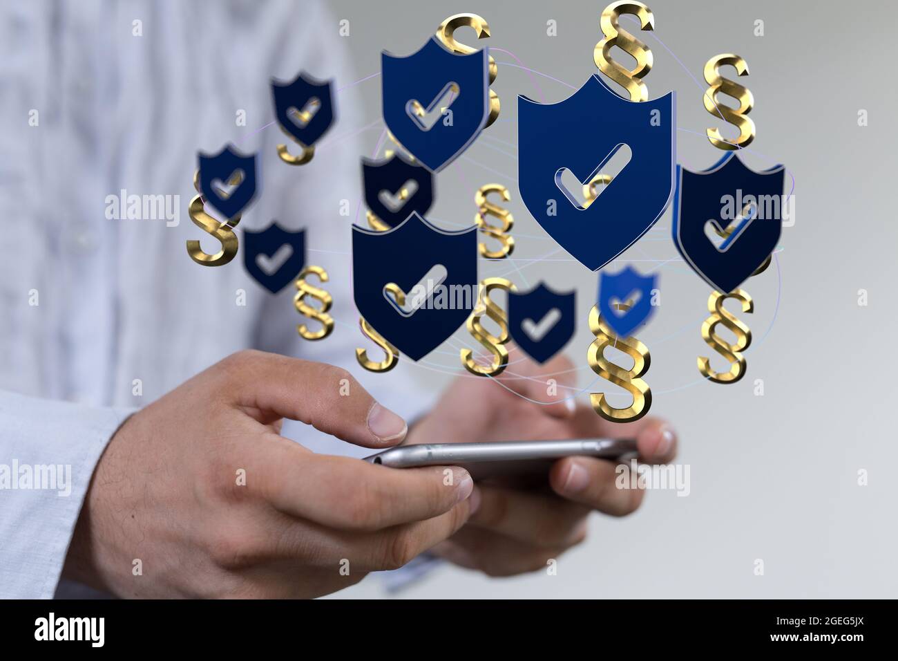 3D rendered section signs held in person's hand Stock Photo - Alamy