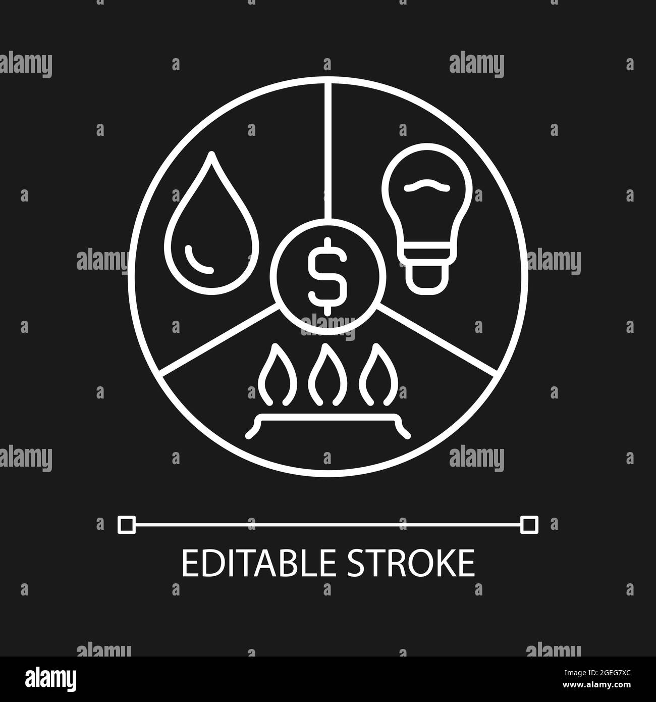 Paying bills white linear icon for dark theme Stock Vector Image & Art ...